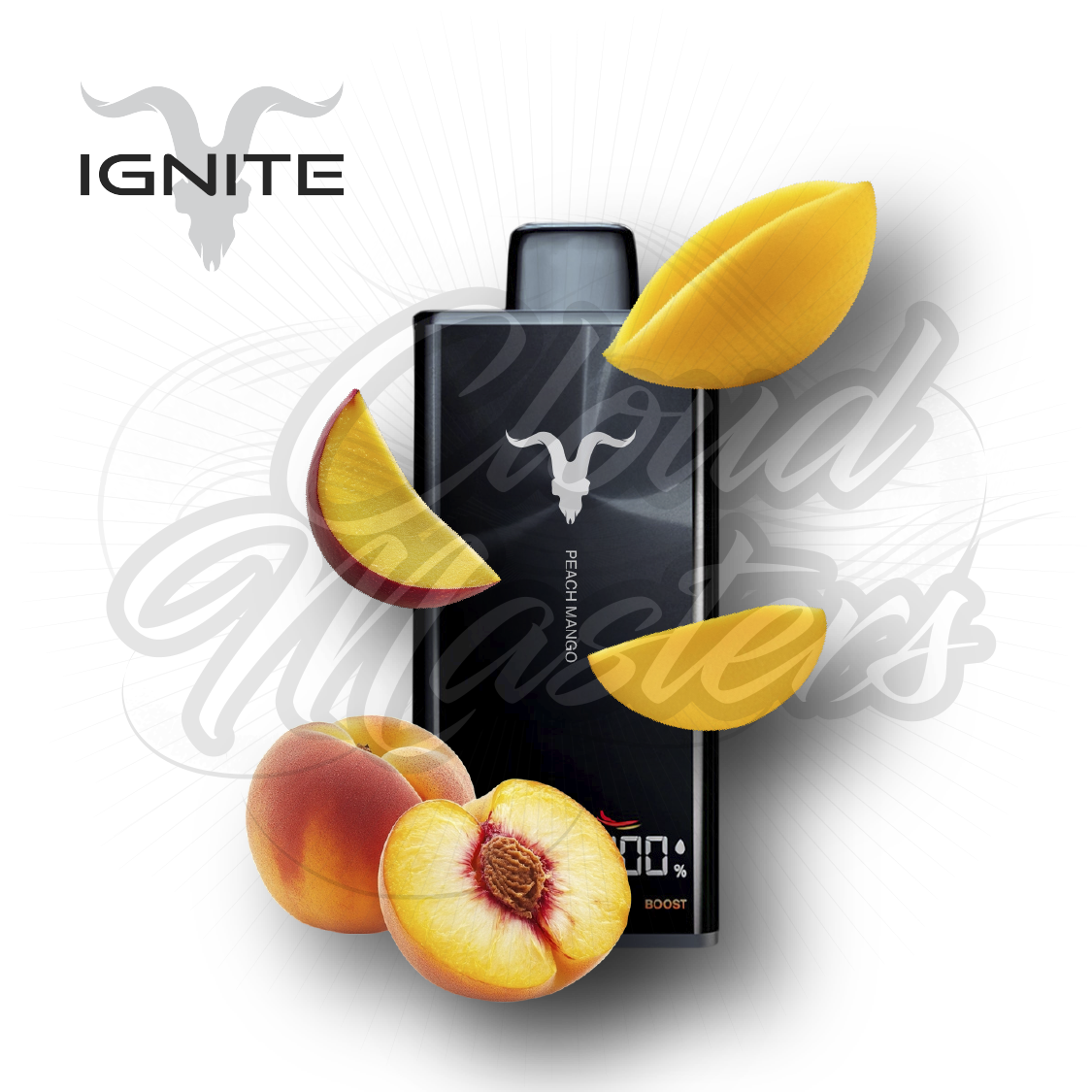 Ignite – V300 – Peach Mango – até 30.000 Puffs – Cloud Masters Brasil