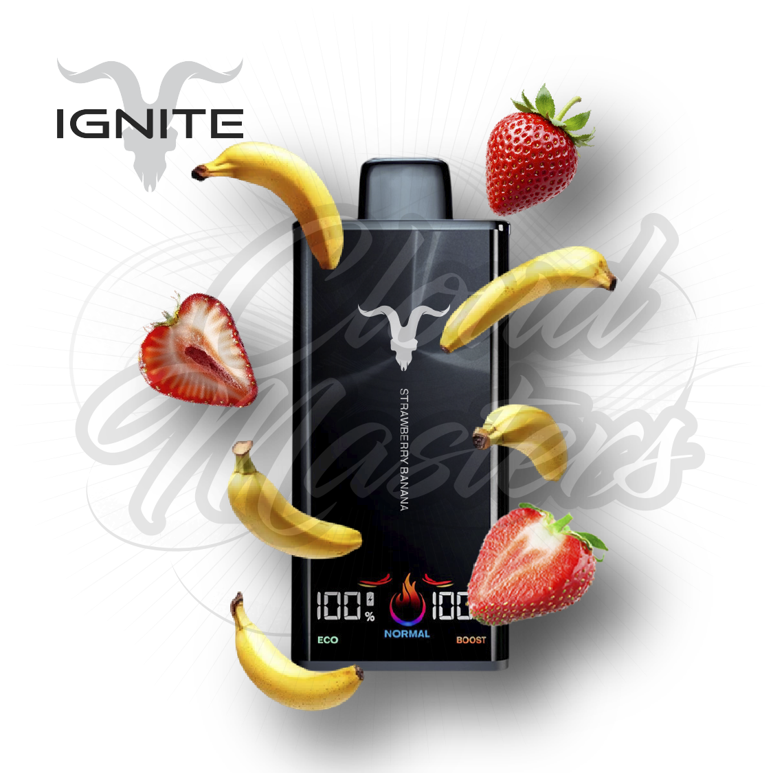 Ignite – V300 – Strawberry Banana – até 30.000 Puffs – Cloud Masters Brasil